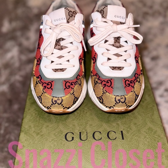 Gucci | Shoes | Gucci Womens Rython Gg Multicolor White Sneaker | Poshmark